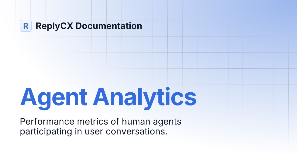 Agent Analytics | ReplyCX Documentation